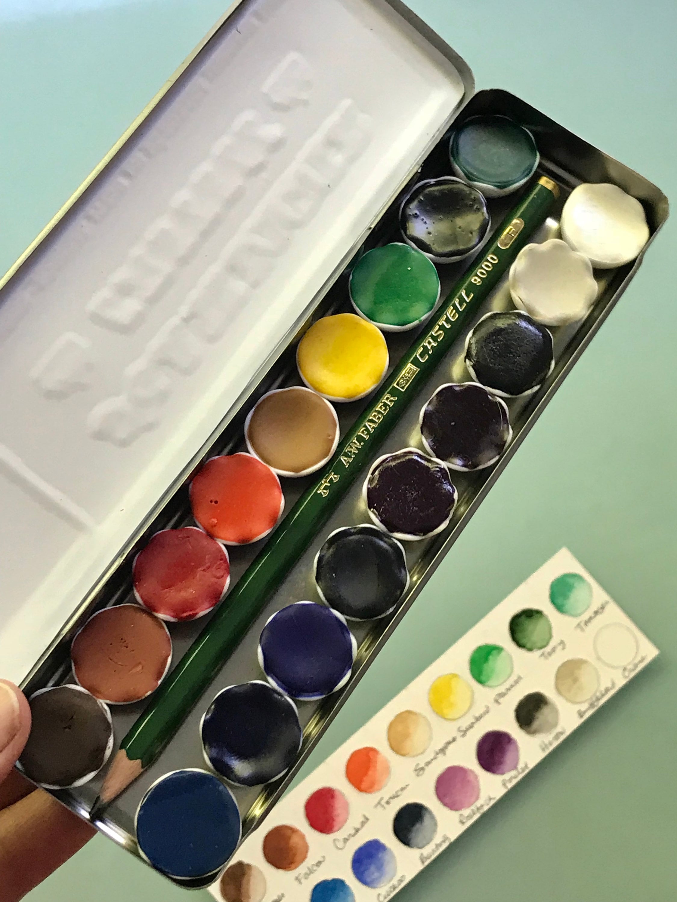 Limited Edition Watercolor Handmade Paint 18 ceramic half pans ...