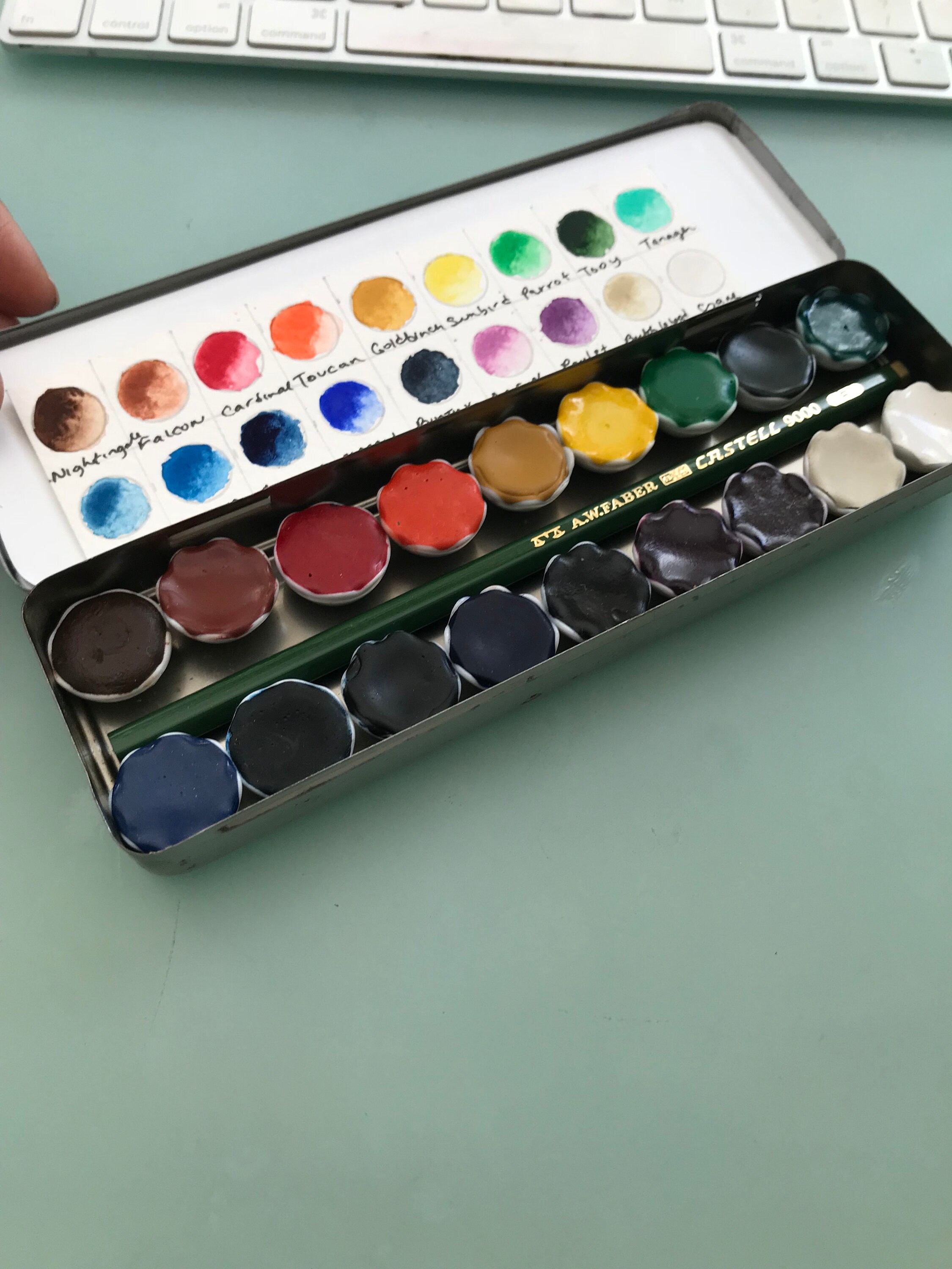Limited Edition Watercolor Handmade Paint 18 ceramic half pans ...