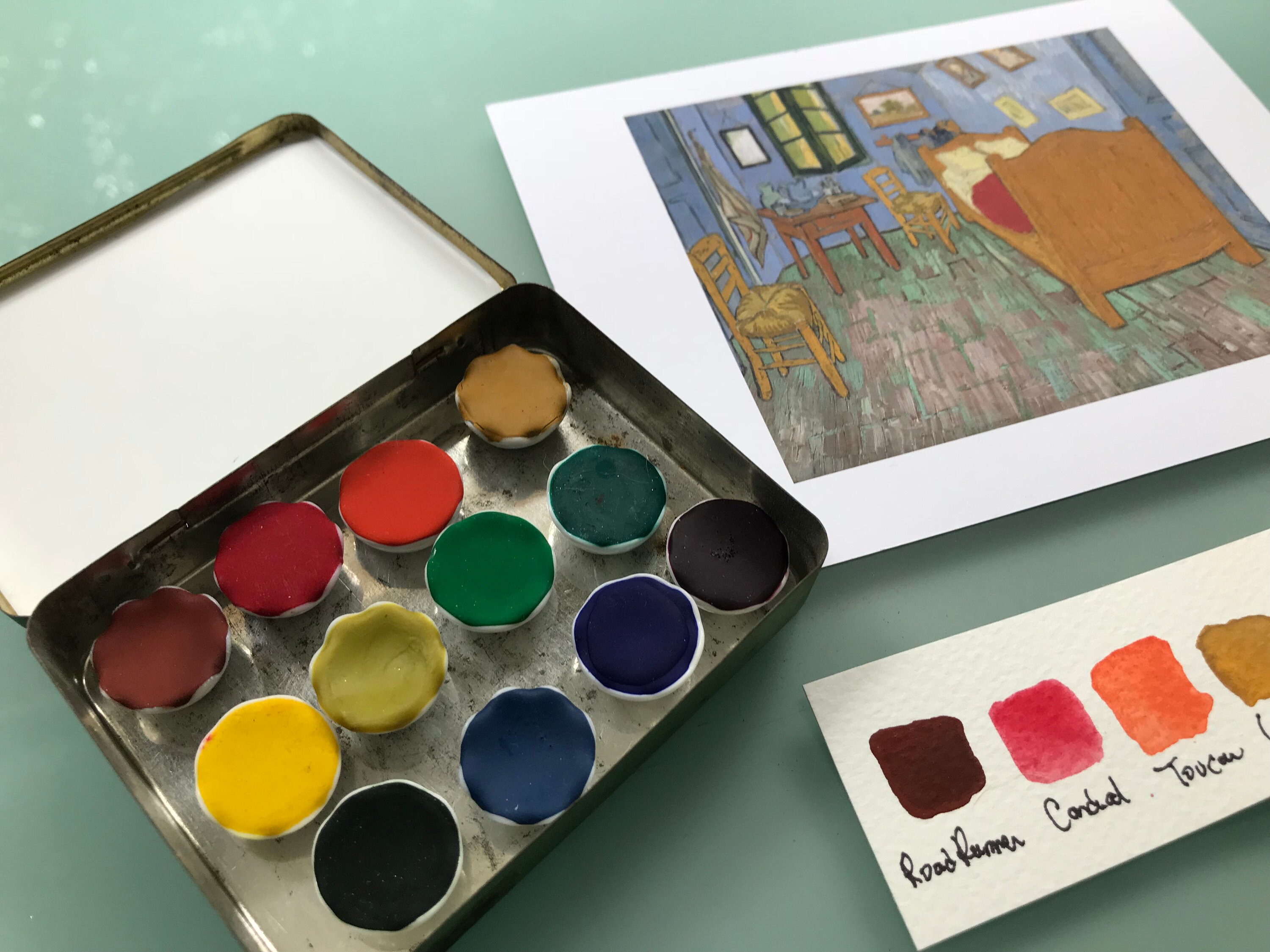 Limited Edition Watercolor Handmade Paint 12 ceramic half pans ...