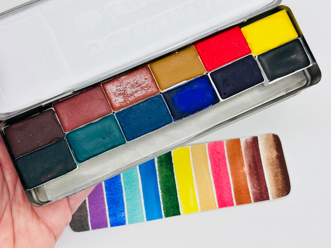 Limited Edition Watercolor Handmade Paint 12 WHOLE Pans Watercolor ...