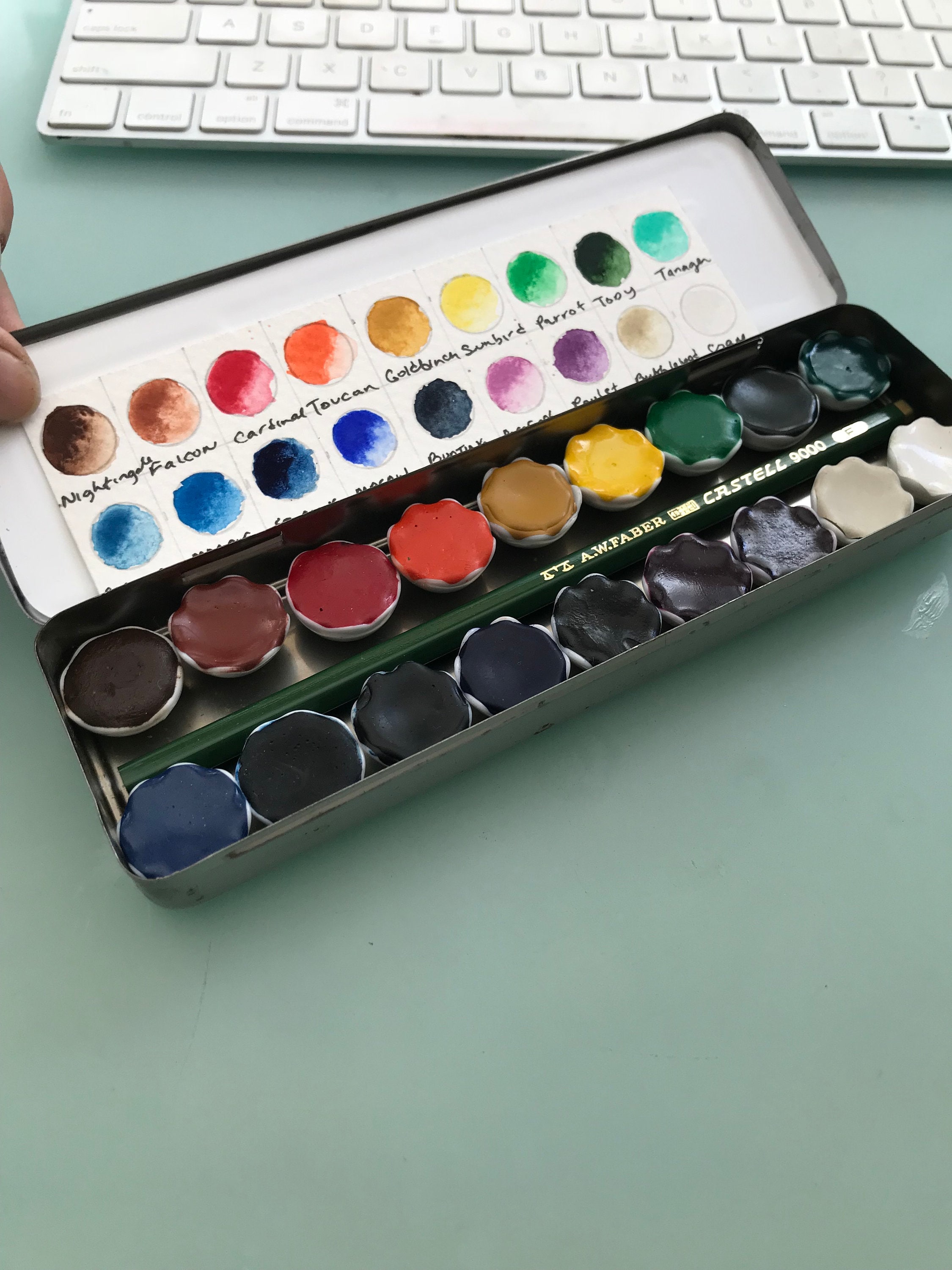 Limited Edition Watercolor Handmade Paint 18 ceramic half pans ...