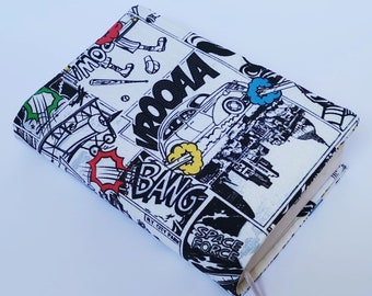 Adjustable Book Cover, Fabric Book Cover, Reusable Book Cover, Handmade ...