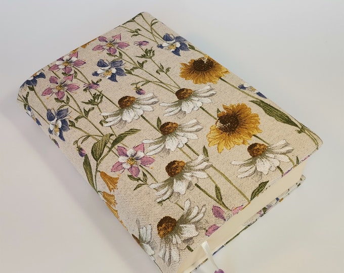 A5 Book Cover, Adjustable Book Cover, Fabric Book Cover, Reusable Book ...