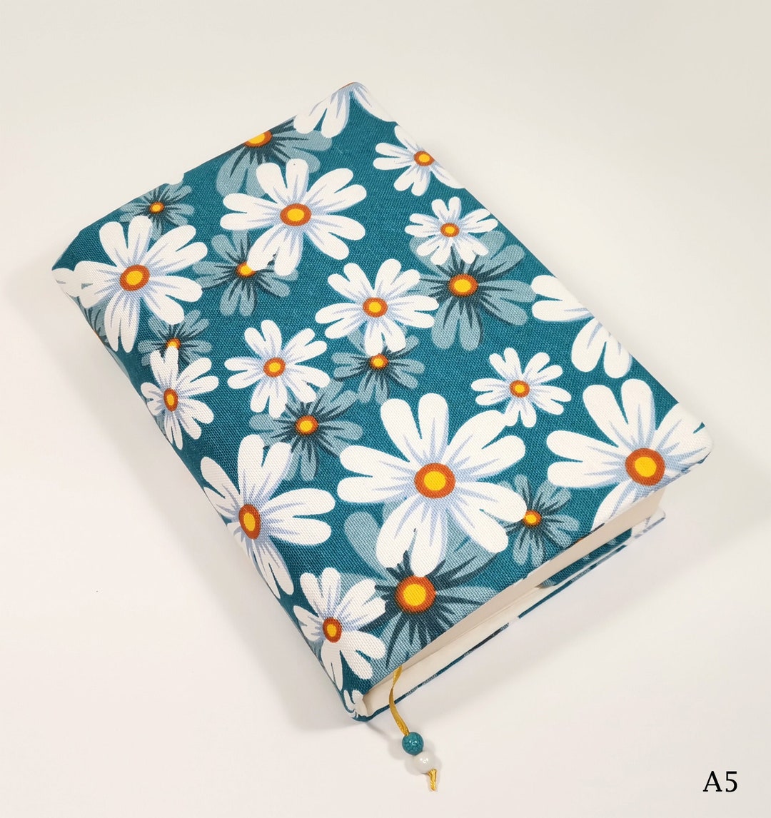 Daisies Fabric Book Cover/ A5 Book Cover 5x7 Adjustable Book - Etsy