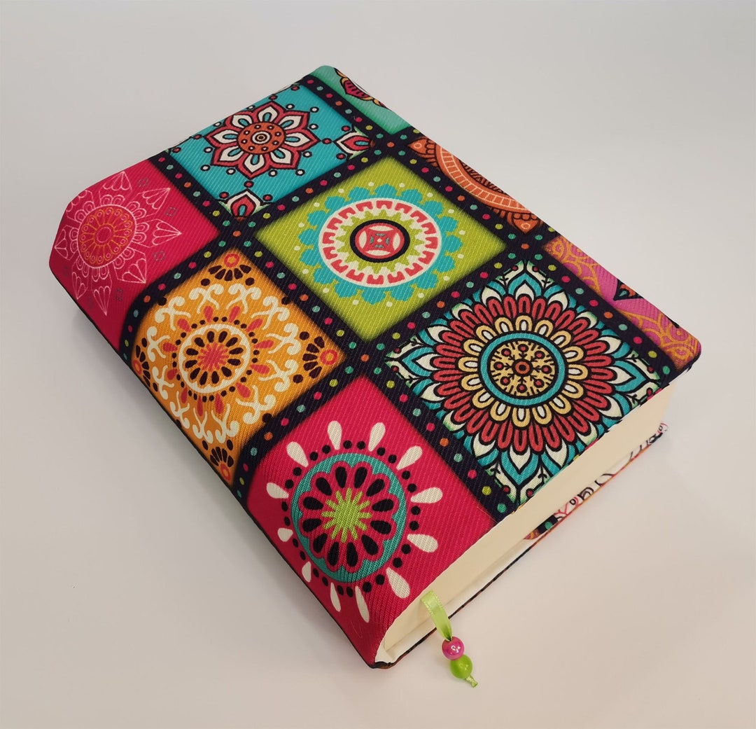 A5 Book Cover, Adjustable Book Cover, Fabric Book Cover, Reusable Book ...