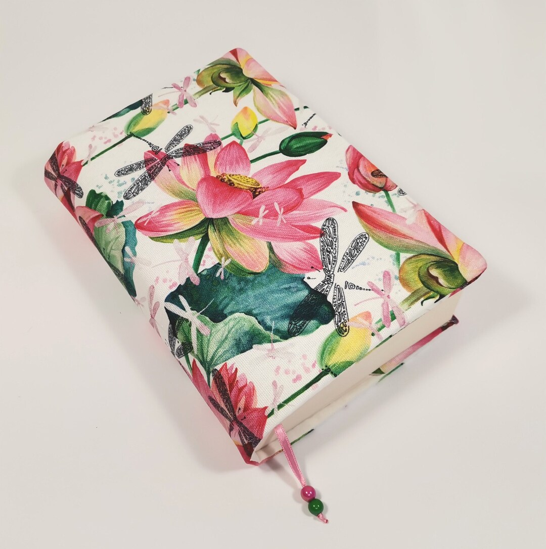 Water Lilies Book Cover, A5 Book Cover, Reusable Book Cover, Handmade ...