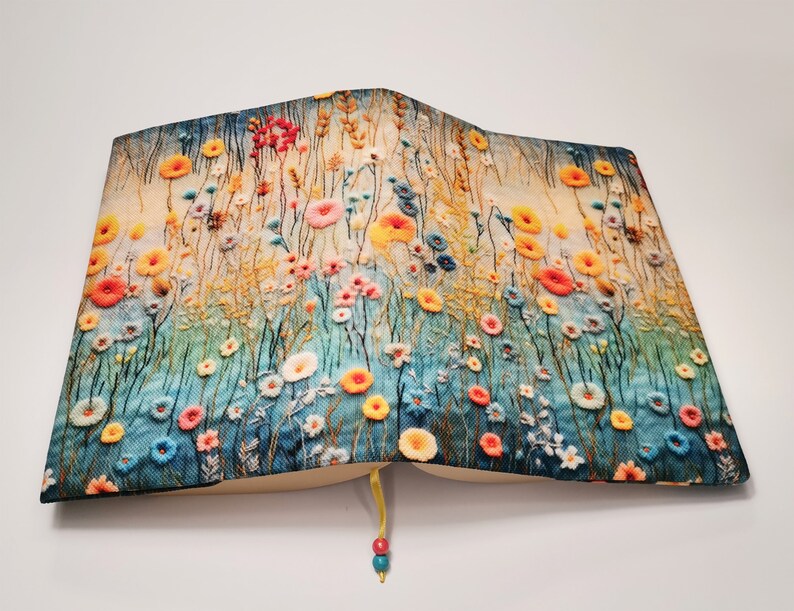 A5 Book Cover, Fabric Book Jacket, Adjustable Book Cover, Book ...
