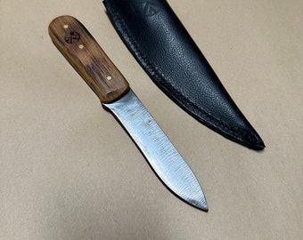 Jeff White Comanche Kephart Knife With Curly Maple Handle and Sheath - Etsy