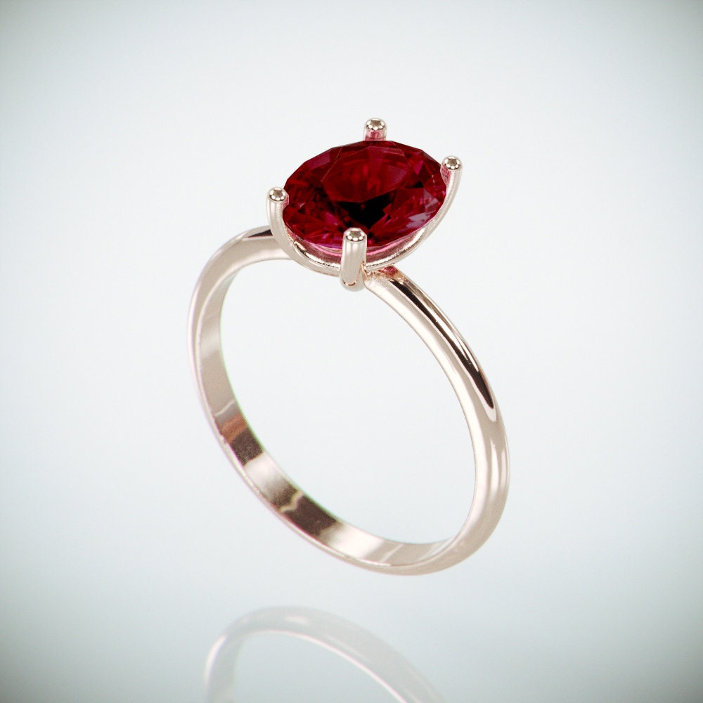 14k Rose Gold Ruby Ring Rose Gold Ruby Engagement Ring - Etsy