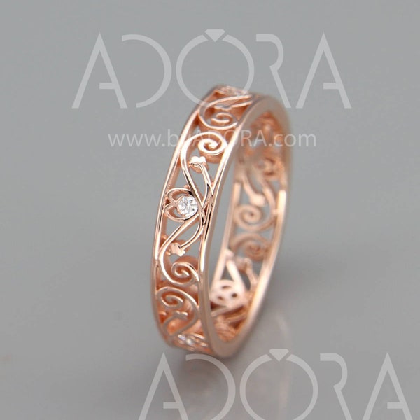 Filigree Wedding Band - Etsy