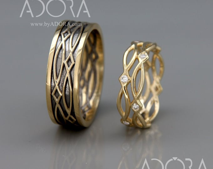 ADORA Delicate Engagement and Wedding Rings by byADORA on Etsy