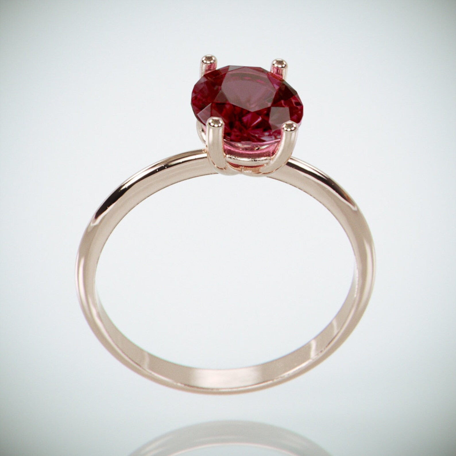 14k Rose Gold Ruby Ring Rose Gold Ruby Engagement Ring - Etsy