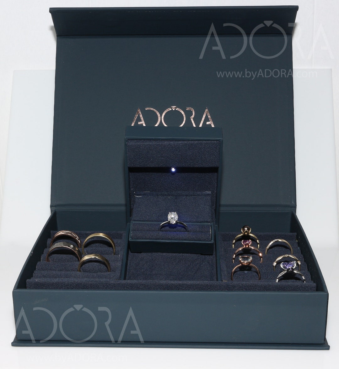 ADORA Luxury Ring Box | Led Light Ring Box | Luxury Jewelry Box ...