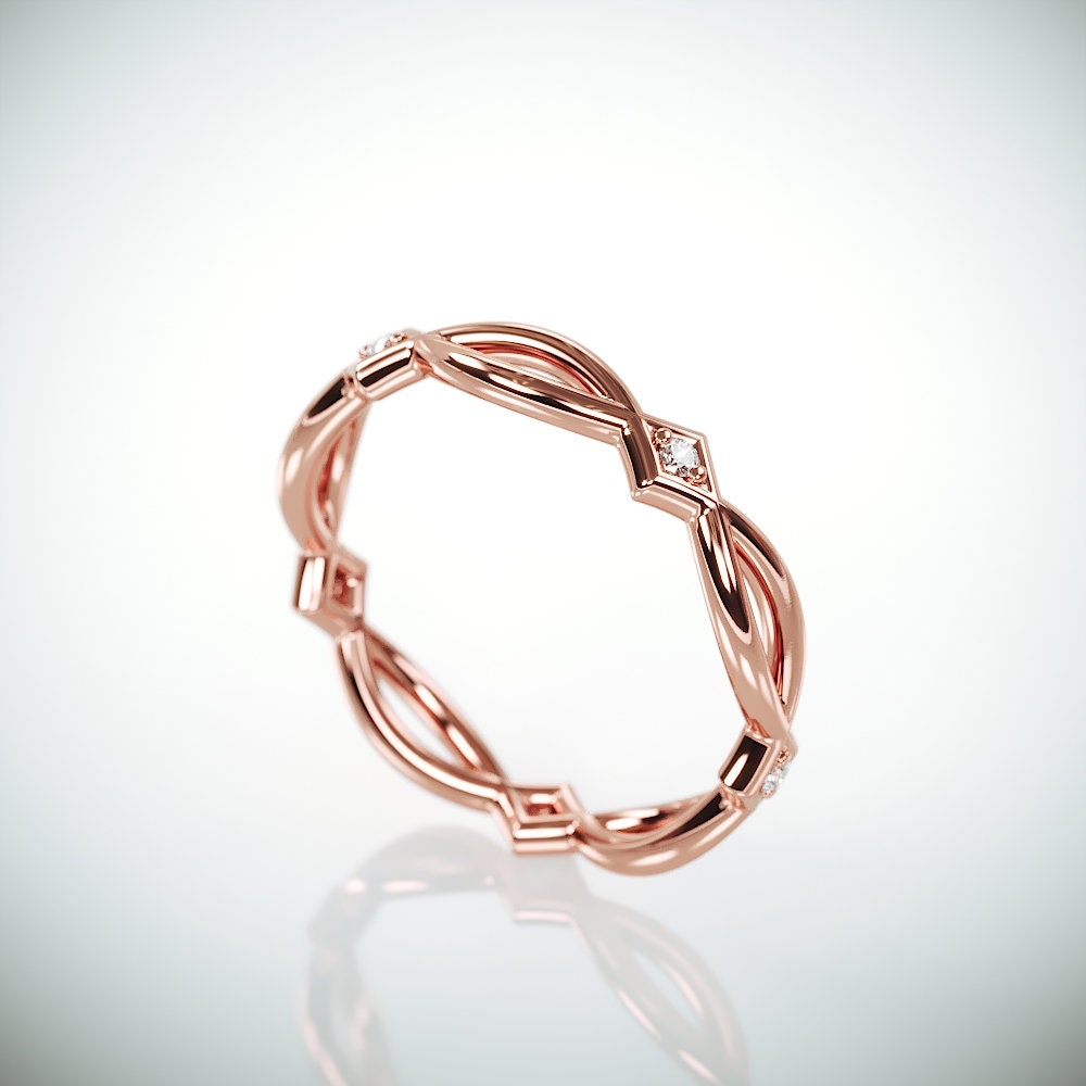 Rose Gold Celtic Wedding Ring Set 14k Rose Gold His and Hers | Etsy