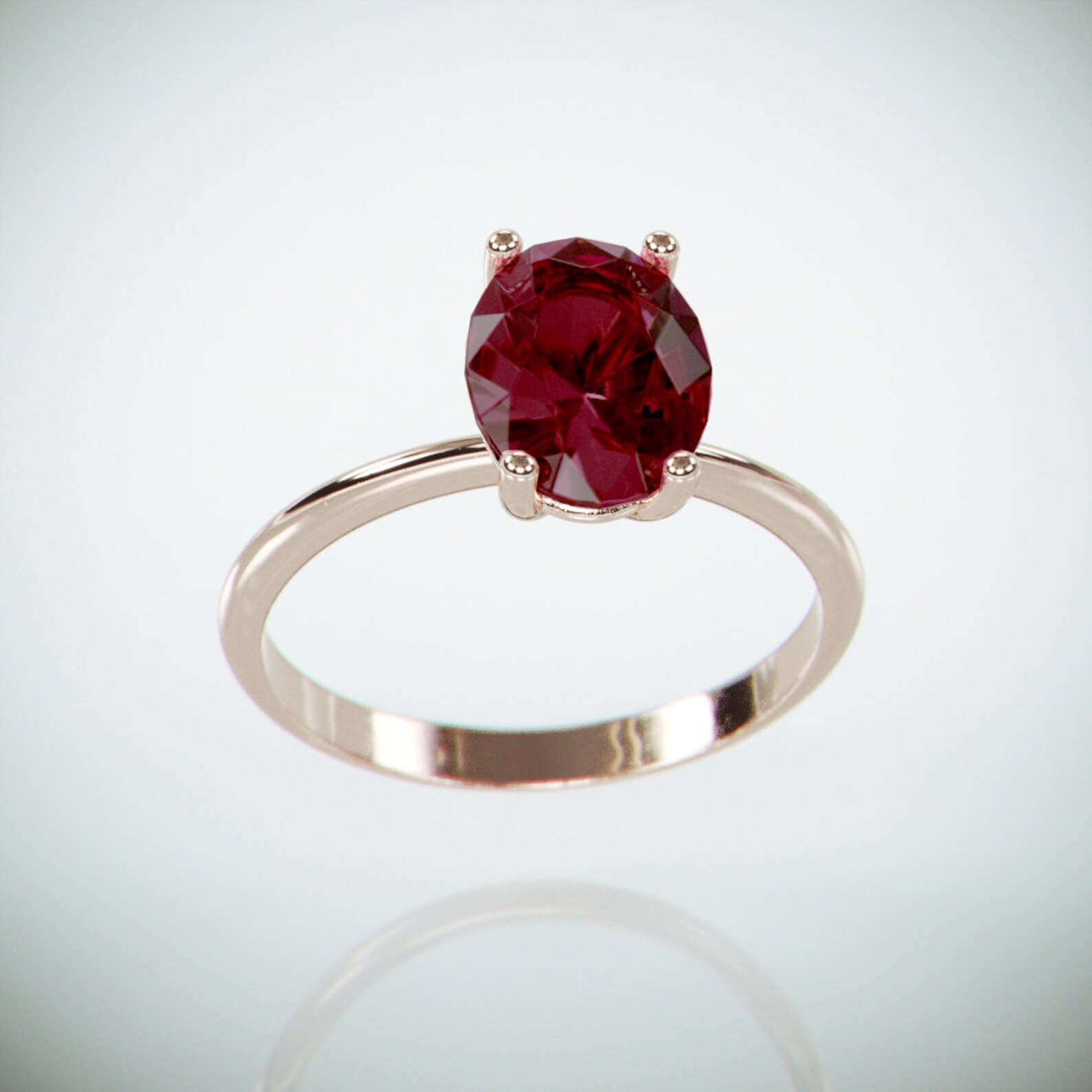 14k Rose Gold Ruby Ring Rose Gold Ruby Engagement Ring - Etsy