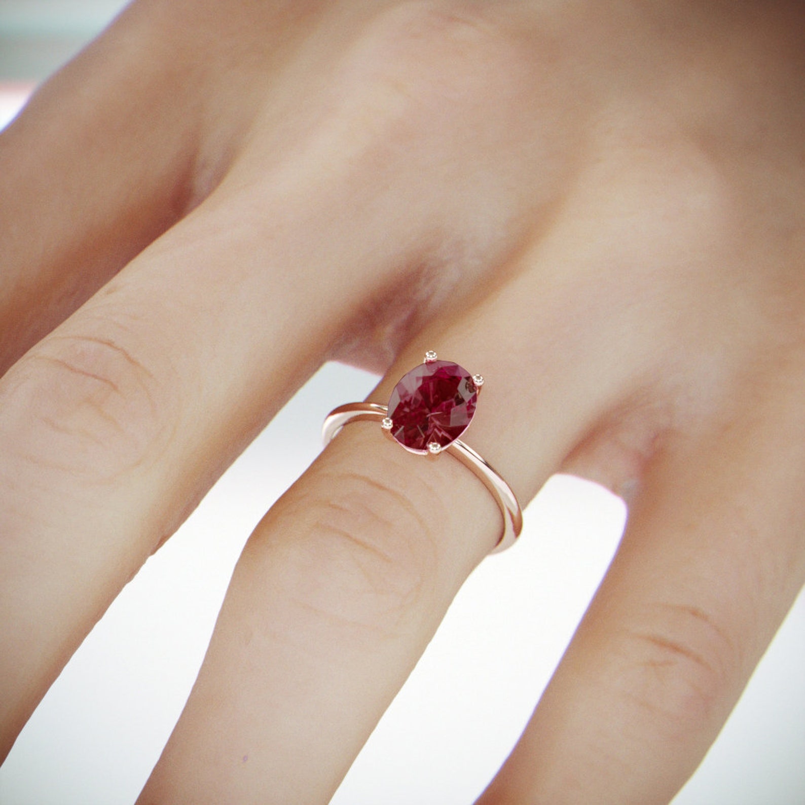 14k Rose Gold Ruby Ring Rose Gold Ruby Engagement Ring - Etsy