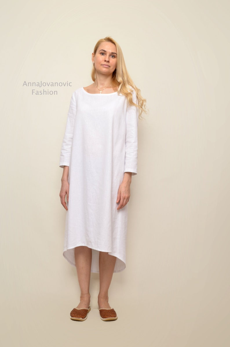Linen Dress Woman Long White Dress White Dresses Women - Etsy