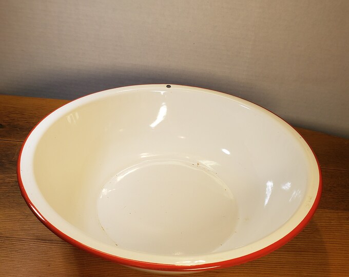 Vintage White Enamelware Porcelain Basin White Wash Basin - Etsy