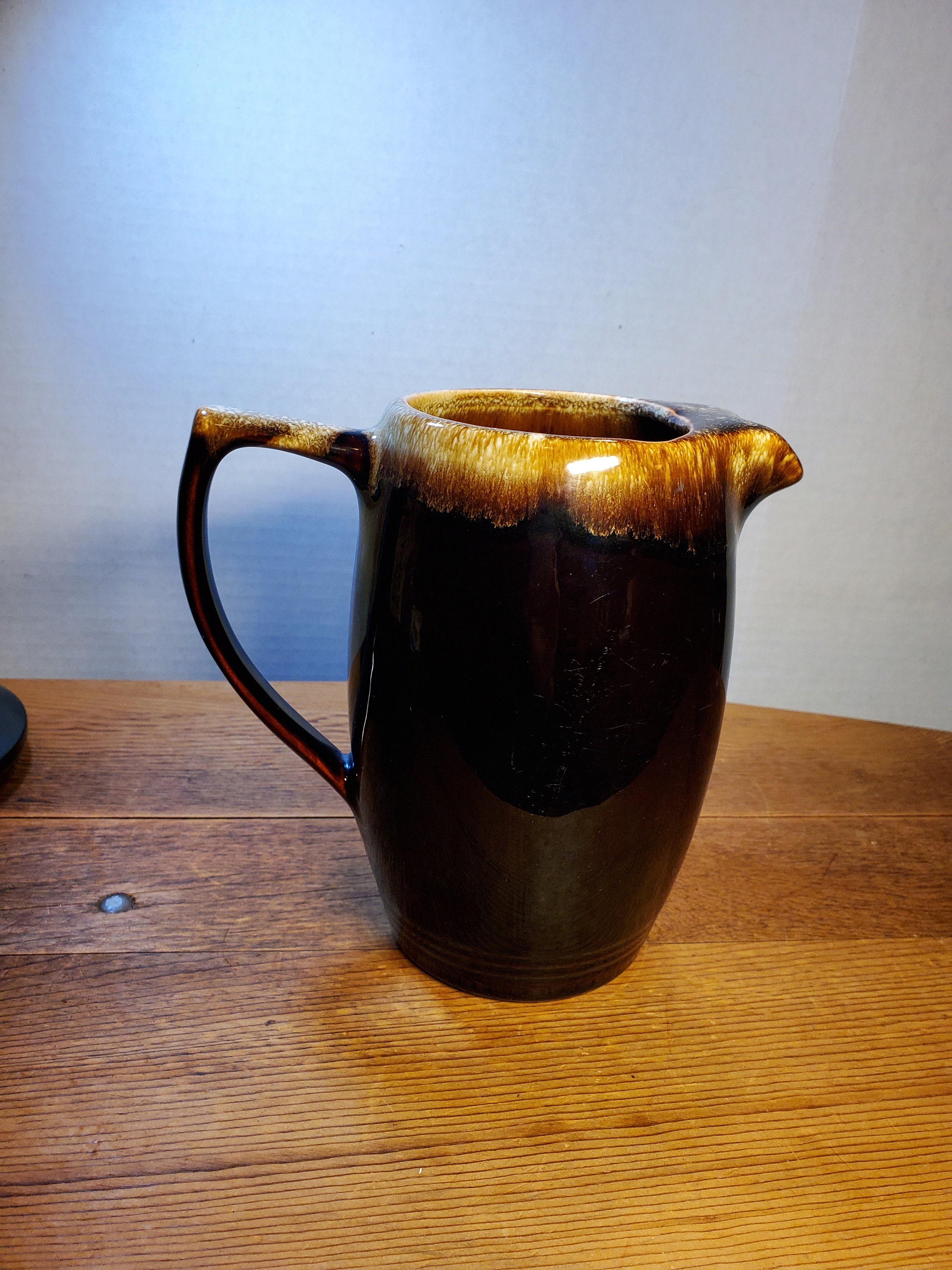 Mid Century Pfaltzgraff 415 Brown Drip Pitcher With Ice Lip - Etsy