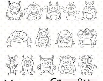 Monster outline | Etsy