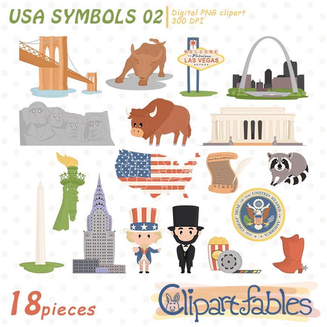 USA National Symbols (2) Clipart, Travel, Lincoln Memorial, American ...