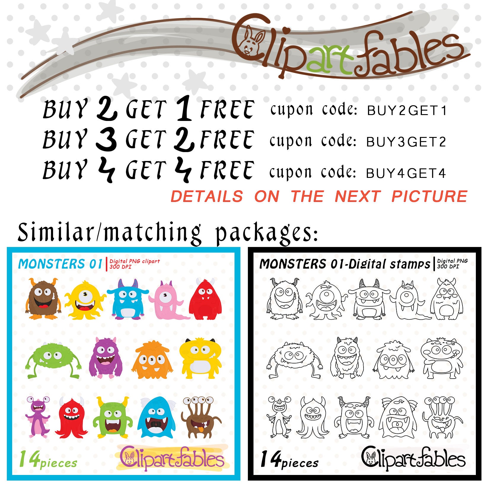 MONSTER BIRTHDAY PARTY Clipart Weird Creature Creepy Aliens - Etsy