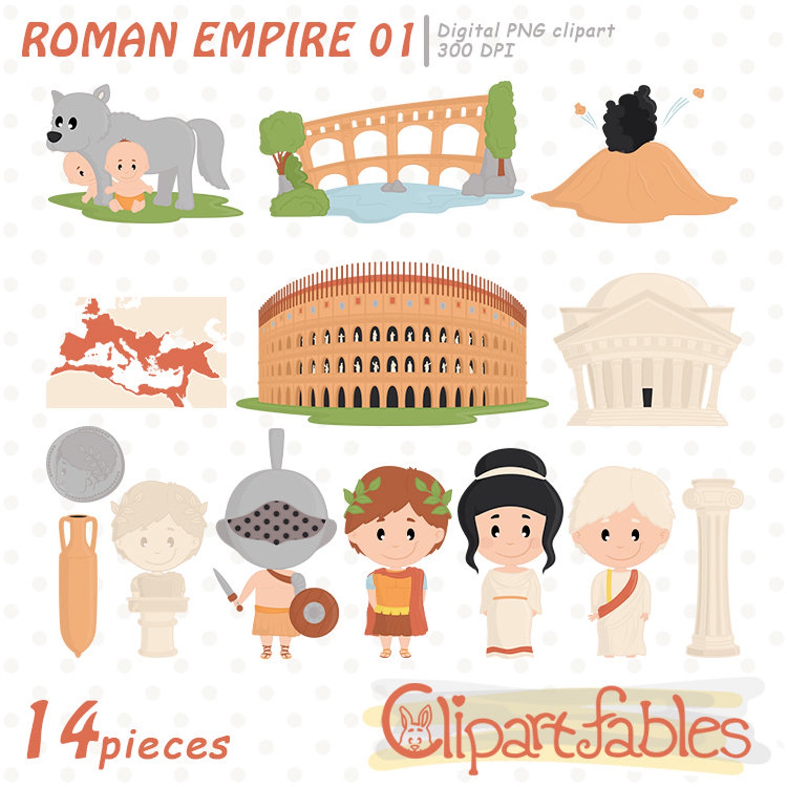 Cute ANCIENT ROME Clipart Toga Party Travel Clipart Roman - Etsy