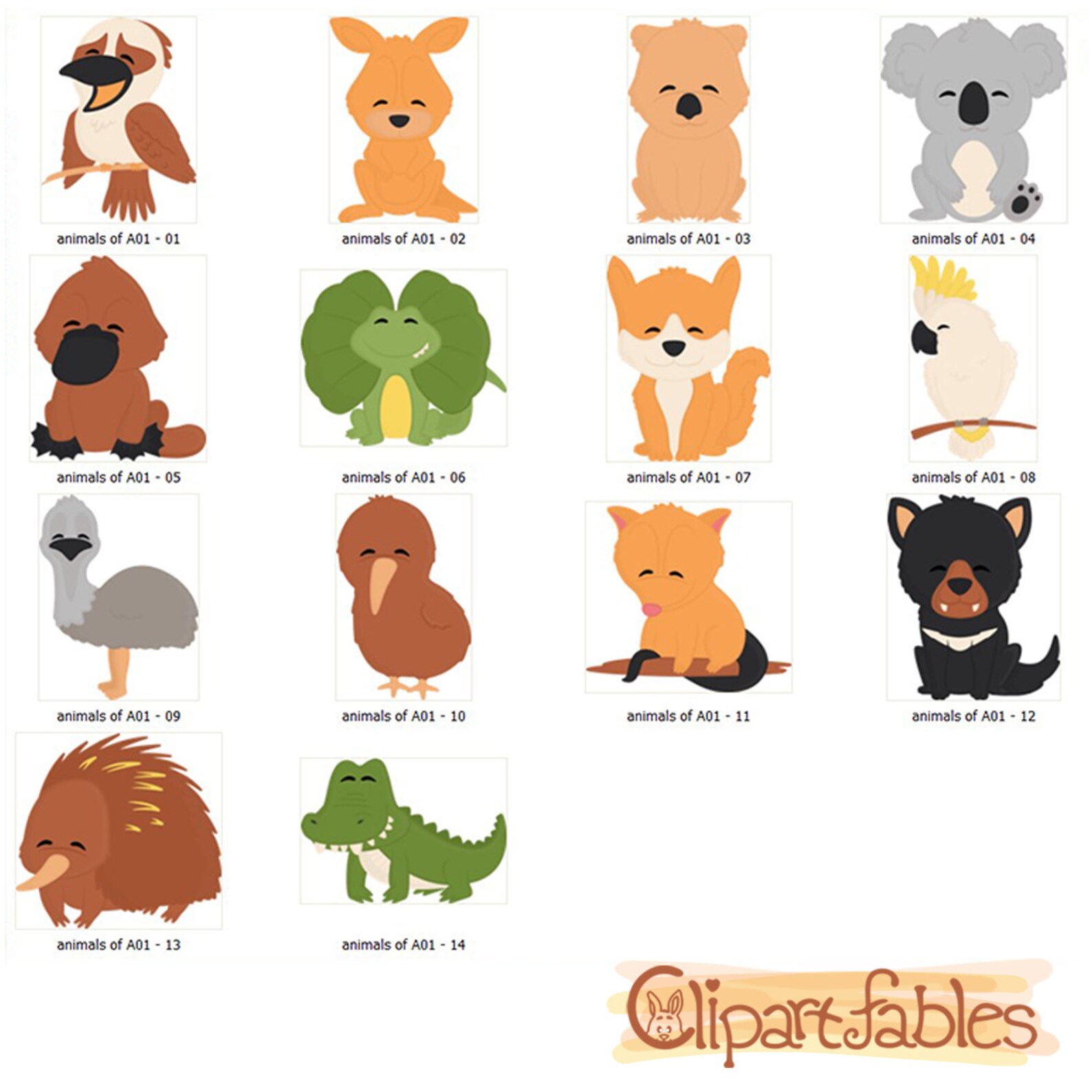 Cute AUSTRALIAN Animals Clipart AUSSIE Animals Baby Animals - Etsy ...