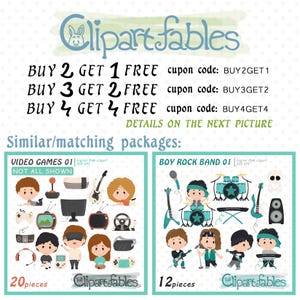 Girl ROCK STAR Clipart, Music Clip Art, Rockstar, Pop and Rock, Rock ...