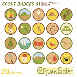 Cute SCOUT BADGES clipart Circle Patch clip art Embroidered | Etsy