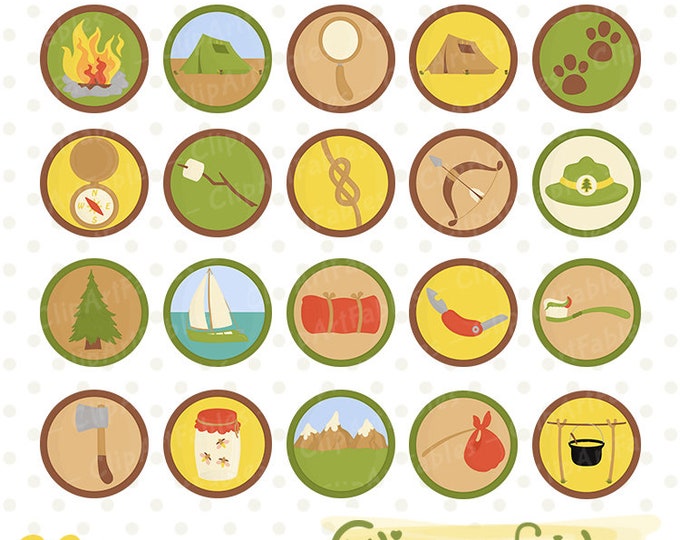 Cute SCOUT BADGES Clipart Circle Patch Clip Art Embroidered | Etsy