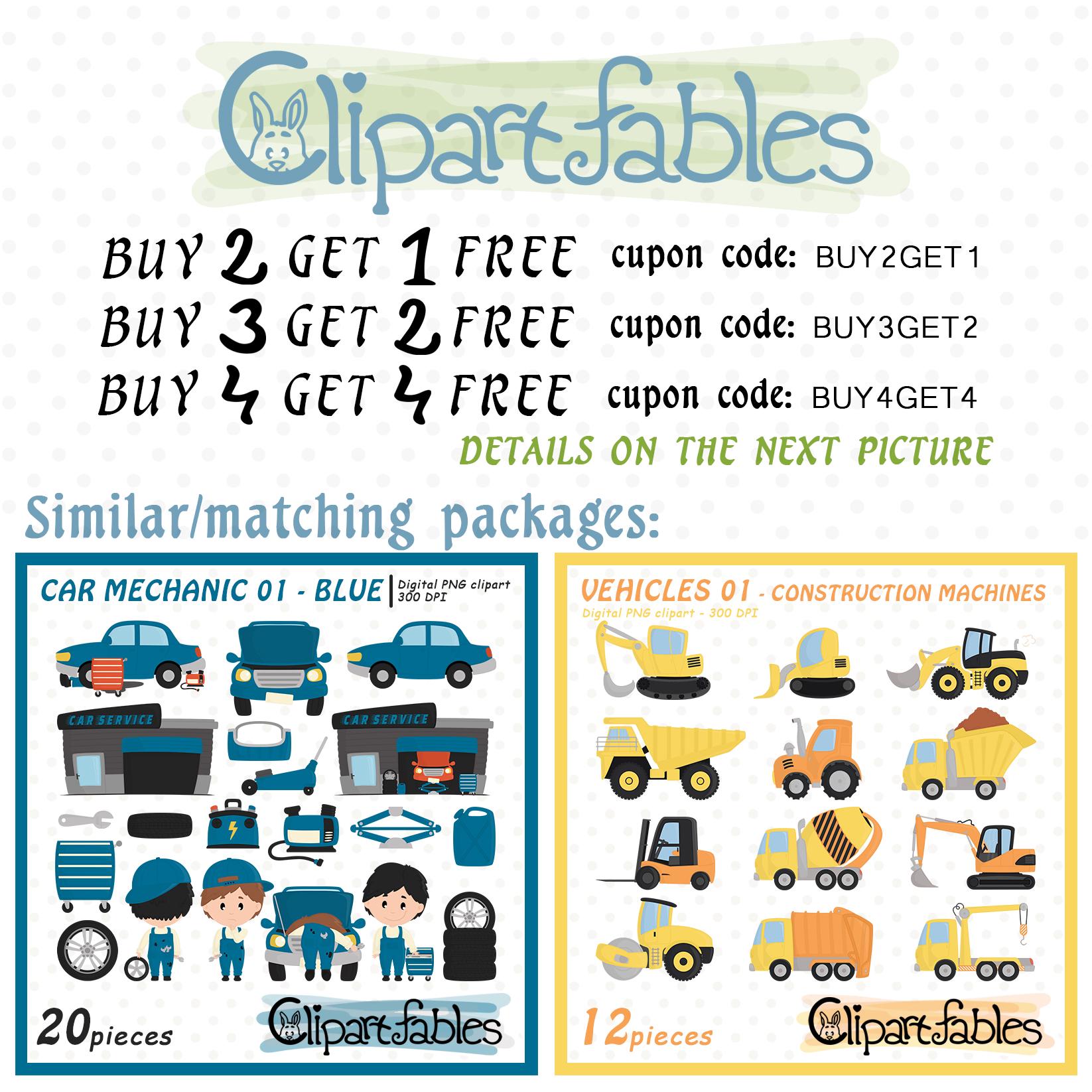 Red - CAR MECHANIC Clipart, Automobile, Vehiche Maintenance - INSTANT ...