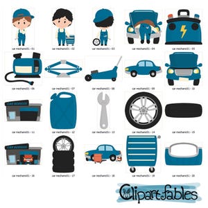 Blue - CAR MECHANIC Clipart, Repair, Service, Auto Shop Clip Art ...