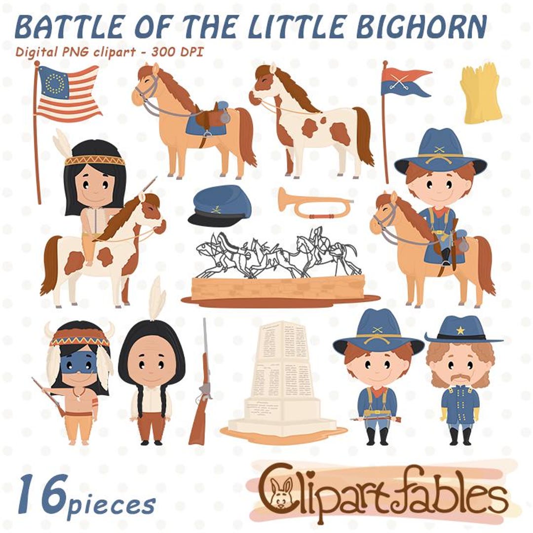 Battle of LITTLE BIGHORN Clipart, Education, U.S. History, Custer and ...