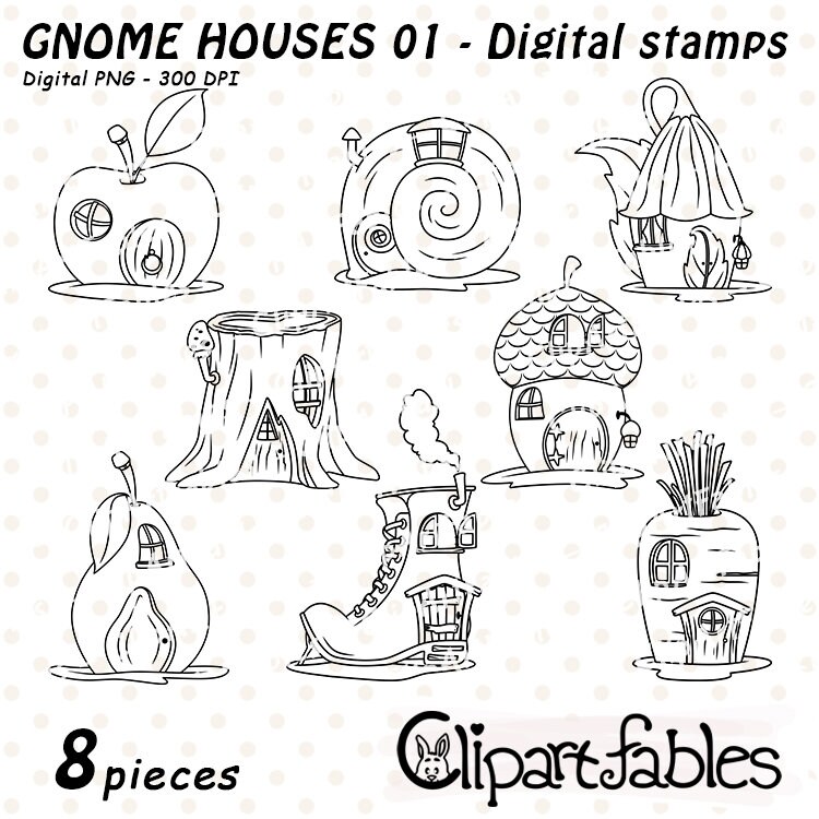 Gnome House Clipart Scrapbook