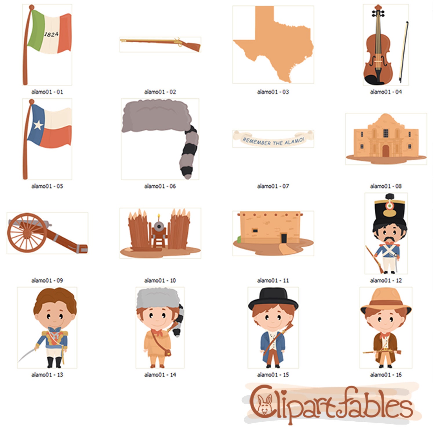 Battle of the ALAMO Clipart, Education, TEXAS History, the 13-day Siege ...