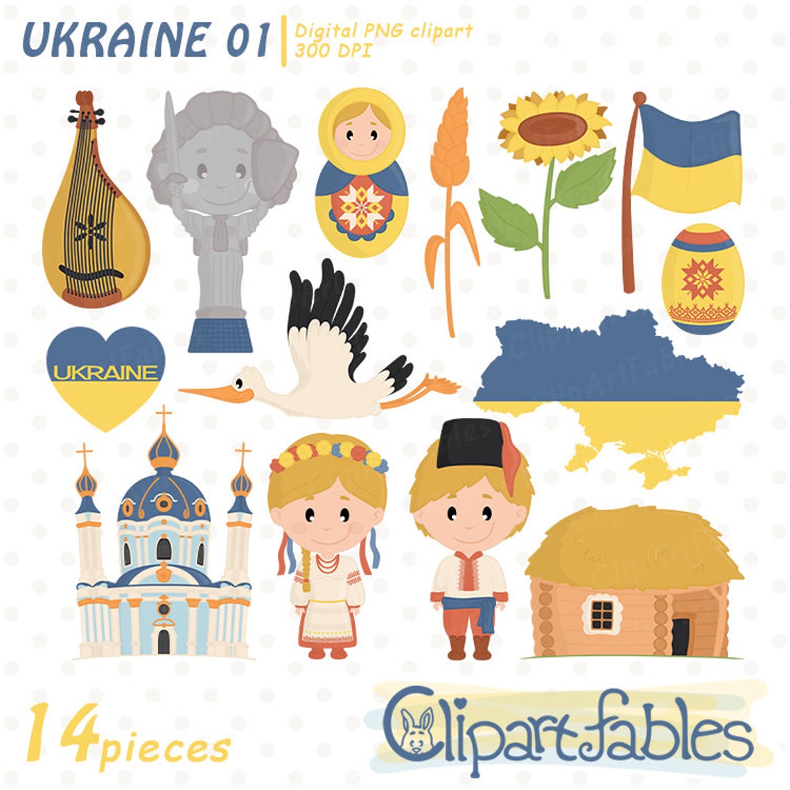 UKRAINE Clipart Kyiv Matrioska Cute Travel Cilp Art - Etsy