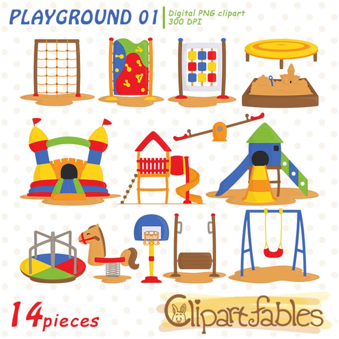 PLAYGROUND Clipart, Slide, Sandbox, Park, Playground Activity, Outdoor ...