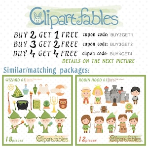 MEDIEVAL Clipart, Fairy Tale Clip Art, Arthur Clipart, Boy Party Decor ...