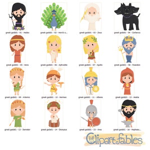 Cute GREEK GODS Clipart, Ancient Greece, Immortal, Greek Religion ...