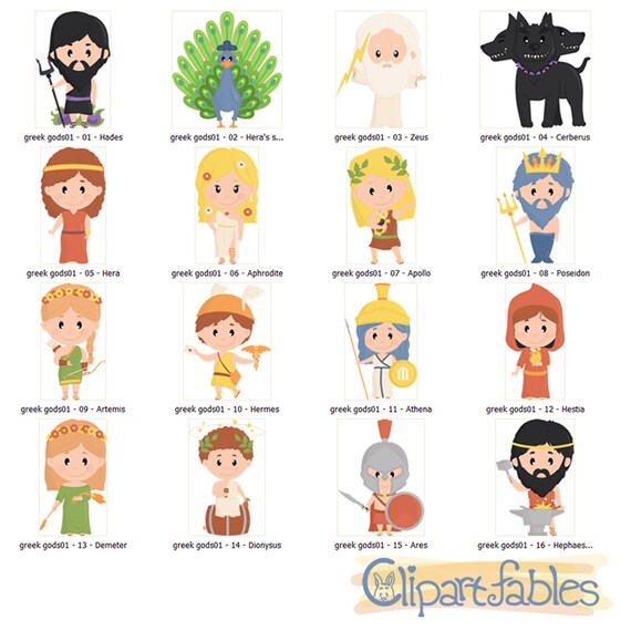 Greek Gods And Goddesses Clipart