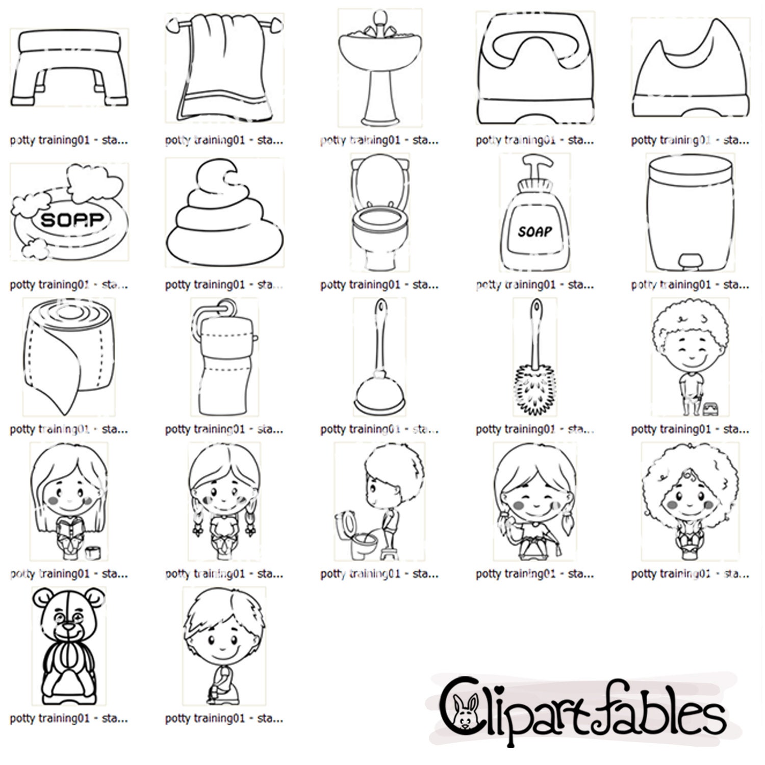 POTTY TRAINING Digital Stamps Education Line Art Poop - Etsy