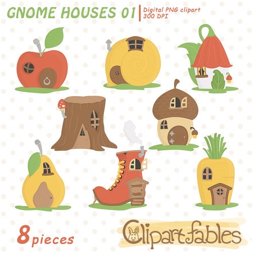 Cute GNOME Clipart Woodland Clip Art Forest Gnomes Mushroom - Etsy
