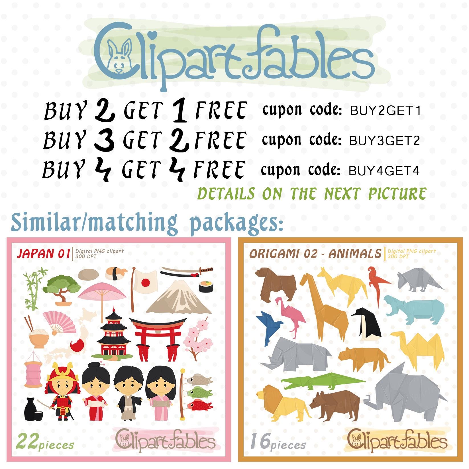 ORIGAMI ANIMALS Clipart, Farm Animals, Japanese Origami Papers ...