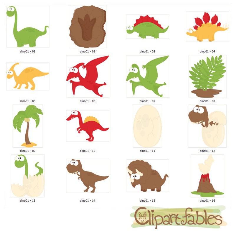 Cute DINOSAUR Clipart Good Dinosaur Clip Art Dino Friends - Etsy