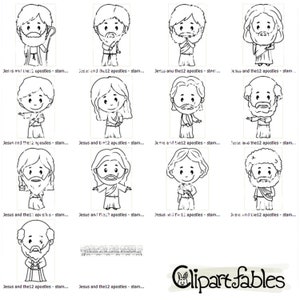 JESUS and the 12 APOSTLES Digital Stamps the Last Supper - Etsy