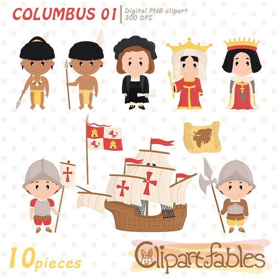 COLUMBUS Clipart Discovery of America 1492 Clip Art Set - Etsy