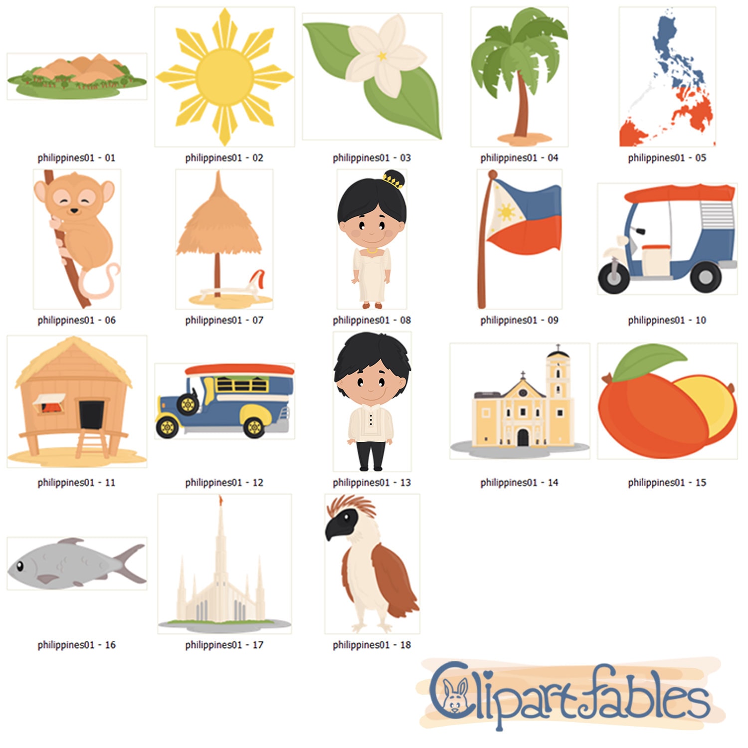 Cute PHILIPPINES Clipart, Travel Clip Art, Manila, Philippines Temple ...