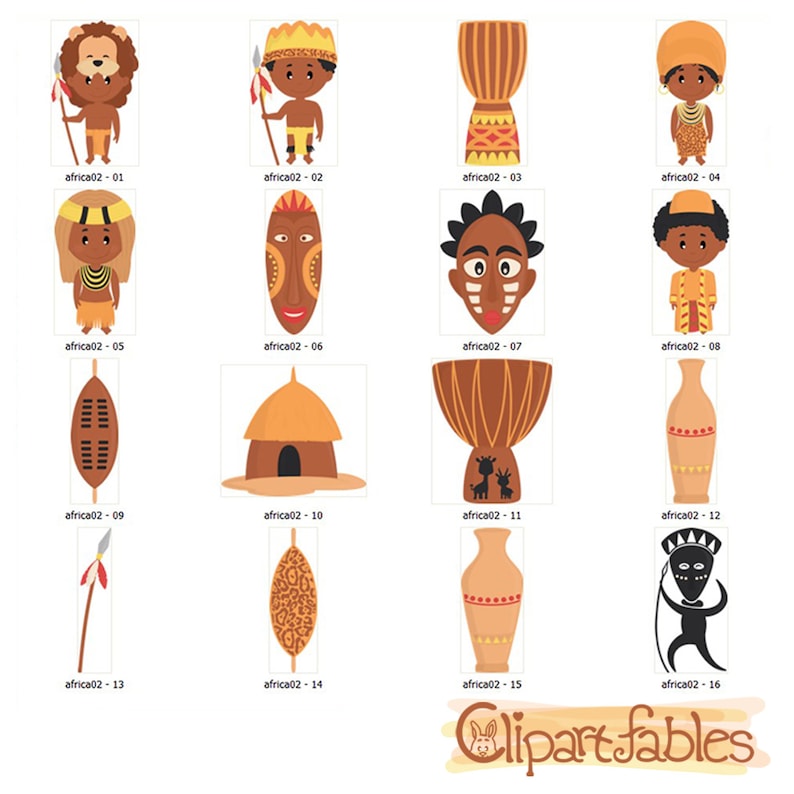 Cute Africa Clipart Zulu Tribe Clip Art African Culture Etsy
