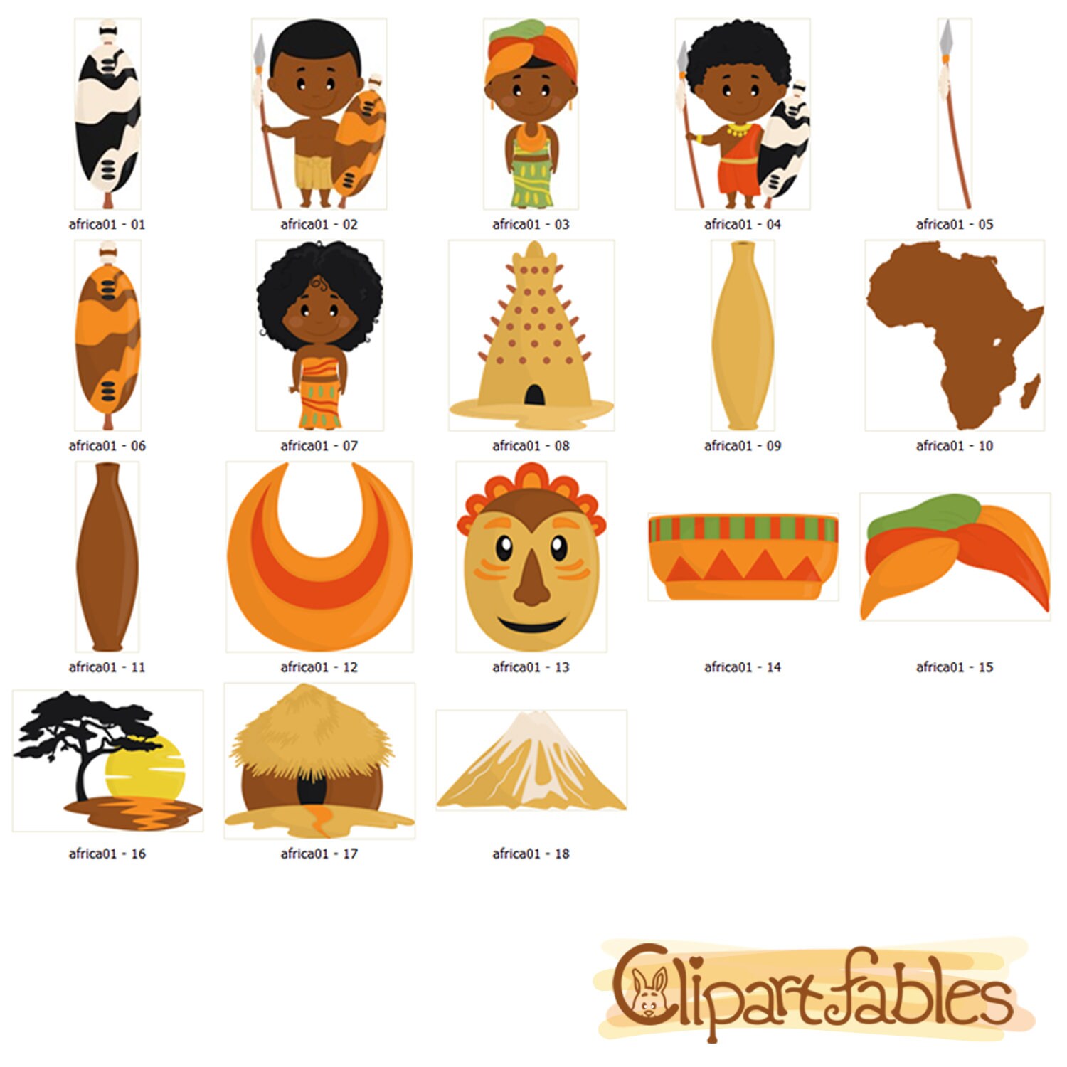 Cute Africa Clipart Zulu Tribe Art Travel Clip Art African Culture